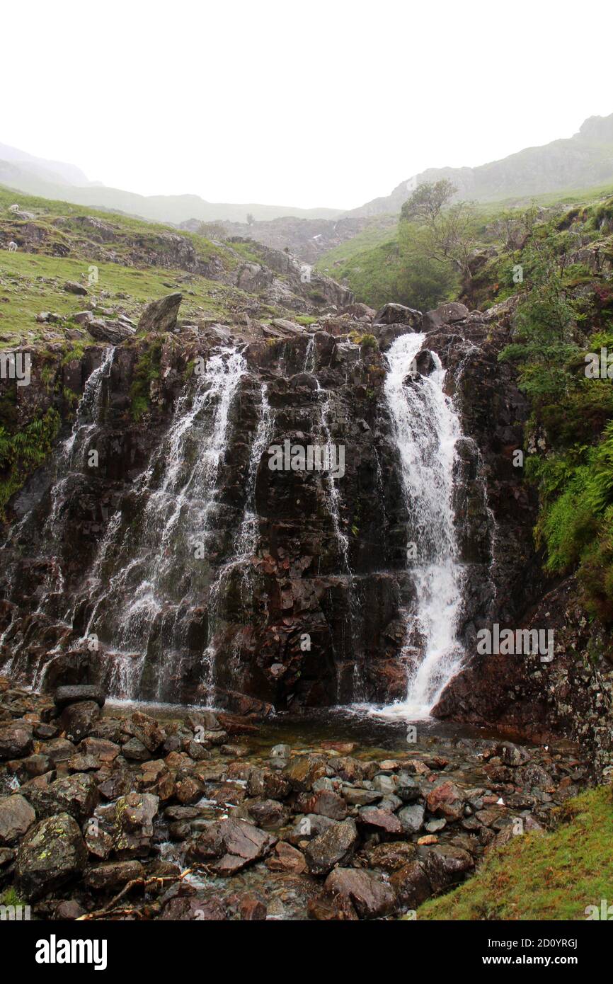 Stickle Ghyll waterfall Langdale Pikes, Lake District Stock Photo - Alamy