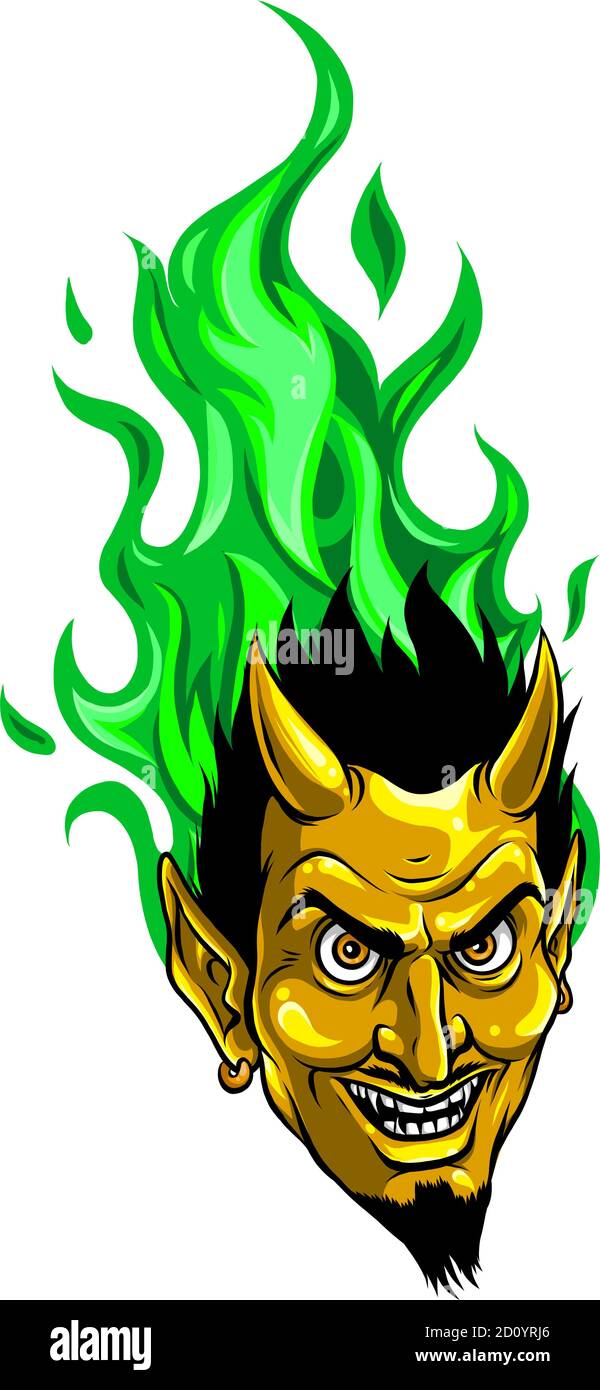 Graphic Vector Image of a Demon or Devil Mascot Head Stock Vector Image ...