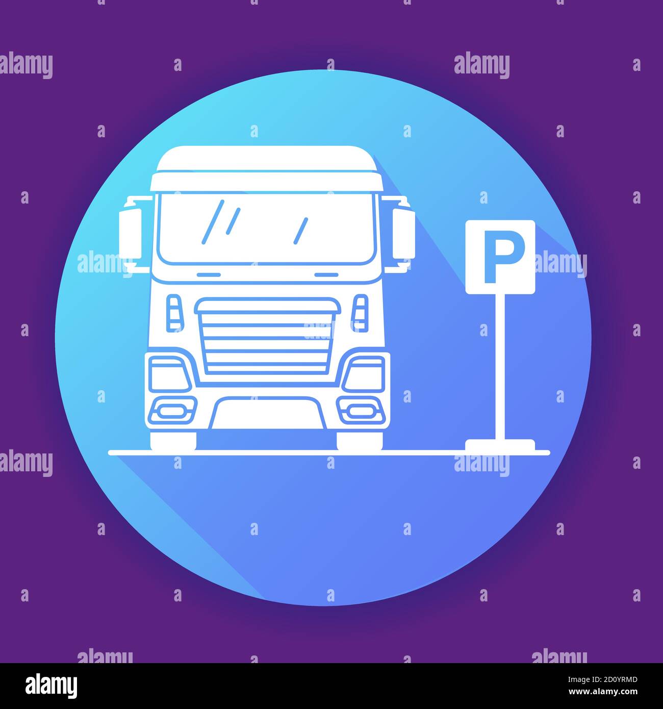 Car truck parking sign icon. Flat vector illustration Stock Vector ...