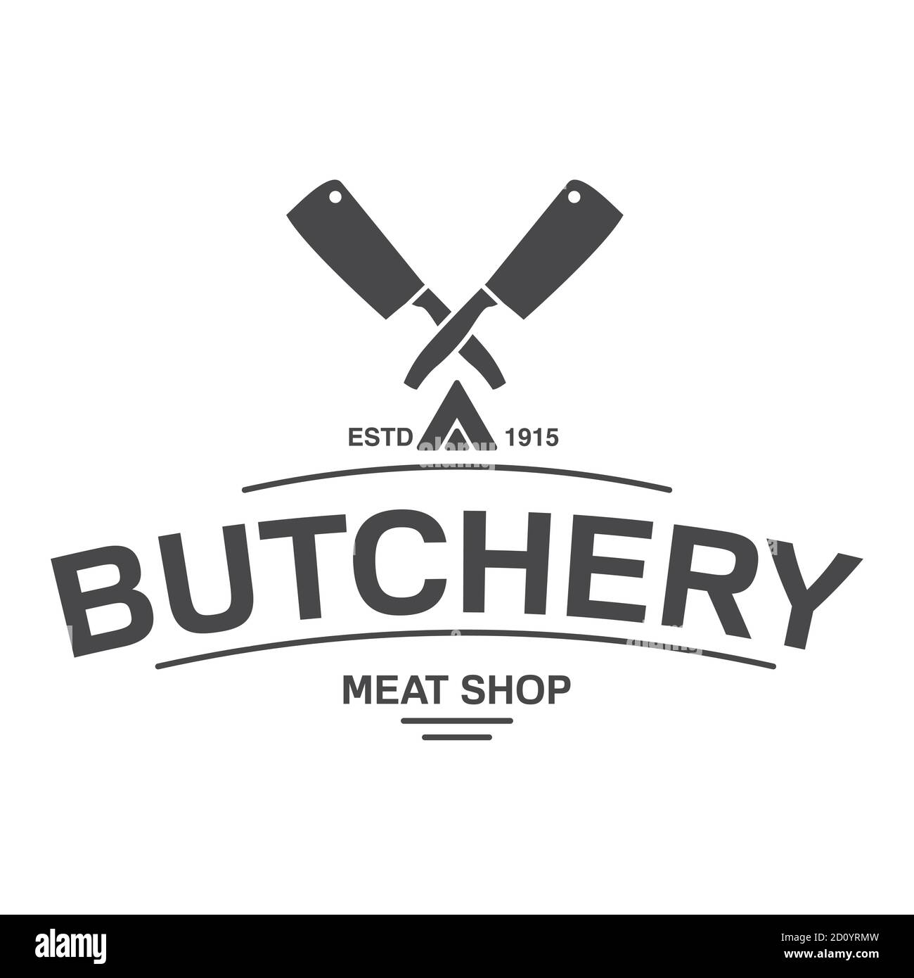 Emblem Butcher meat shop.Hatchet knife crossed.Logo template for meat ...