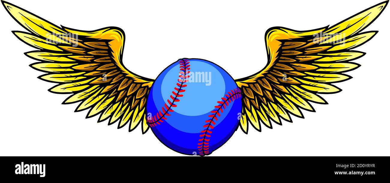 vector illustratio of Baseball ball with wings Stock Vector Image & Art ...