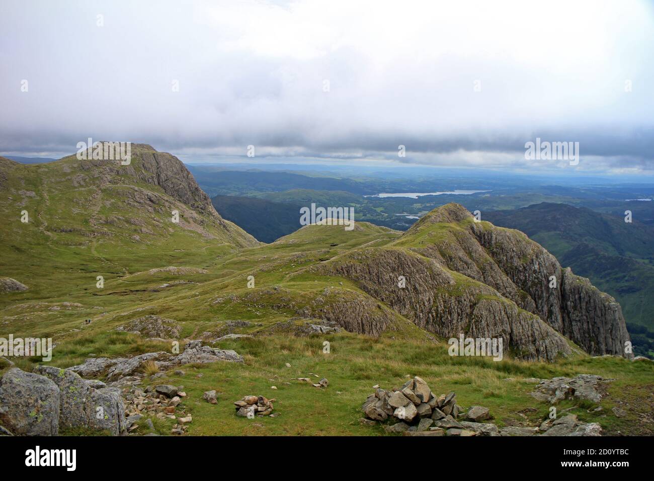 Views of Harrison Stickle and thorn crag from Pike of Stickle with ...