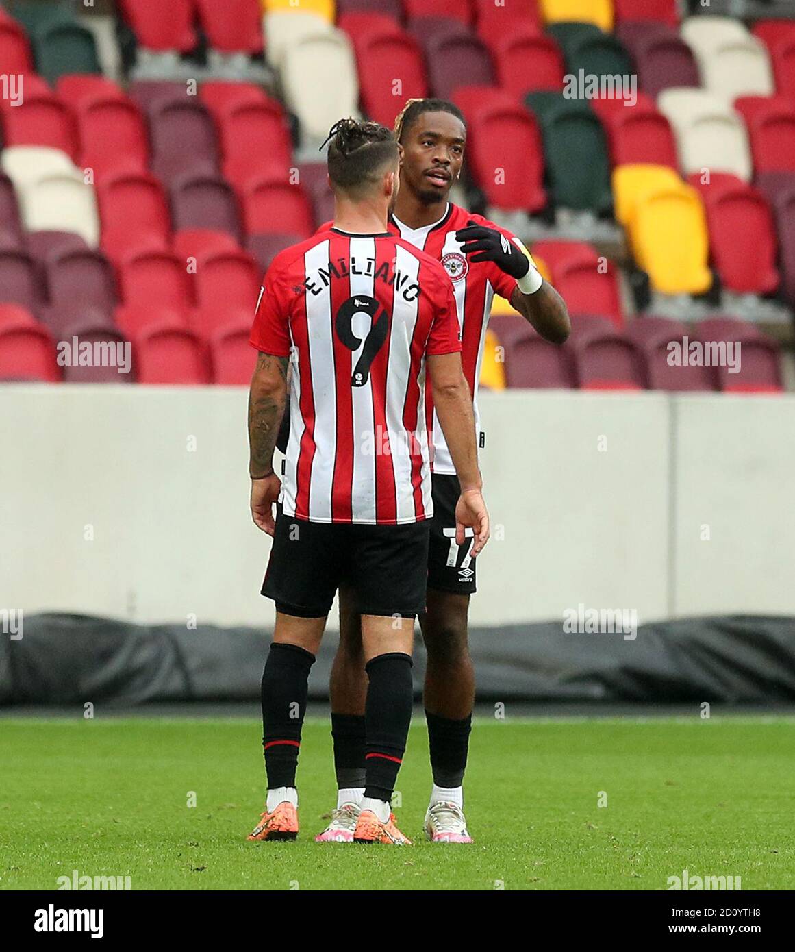 Brentford's Ivan Toney (no.17) celebrates scoring his side's second ...