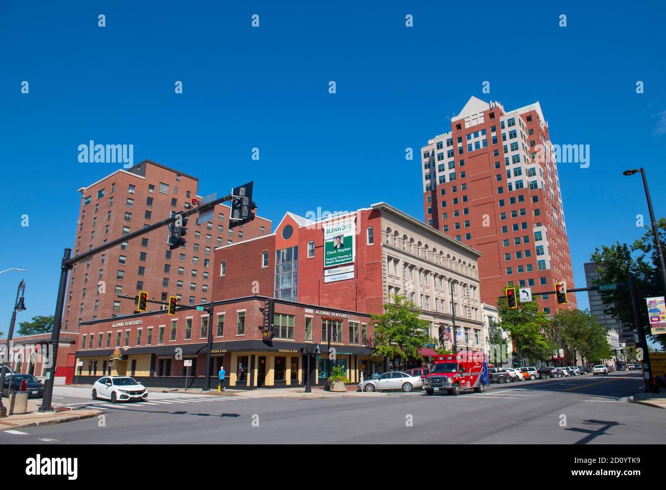 Historic commercial buildings on Elm Street at Merrimack Street and ...