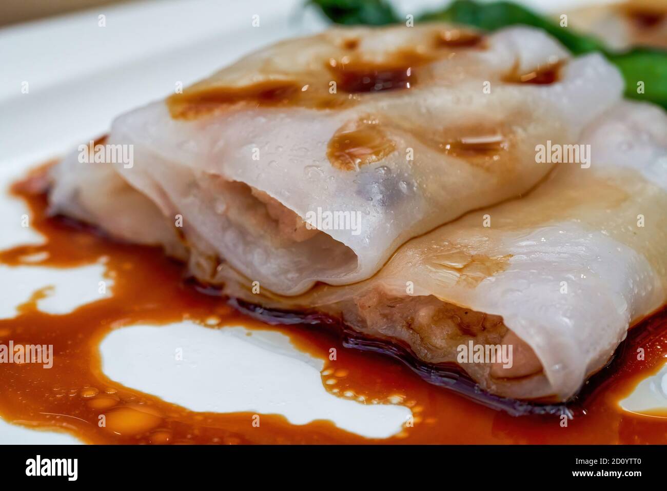 A Cantonese morning tea dim sum, Steamed rice noodles Stock Photo - Alamy