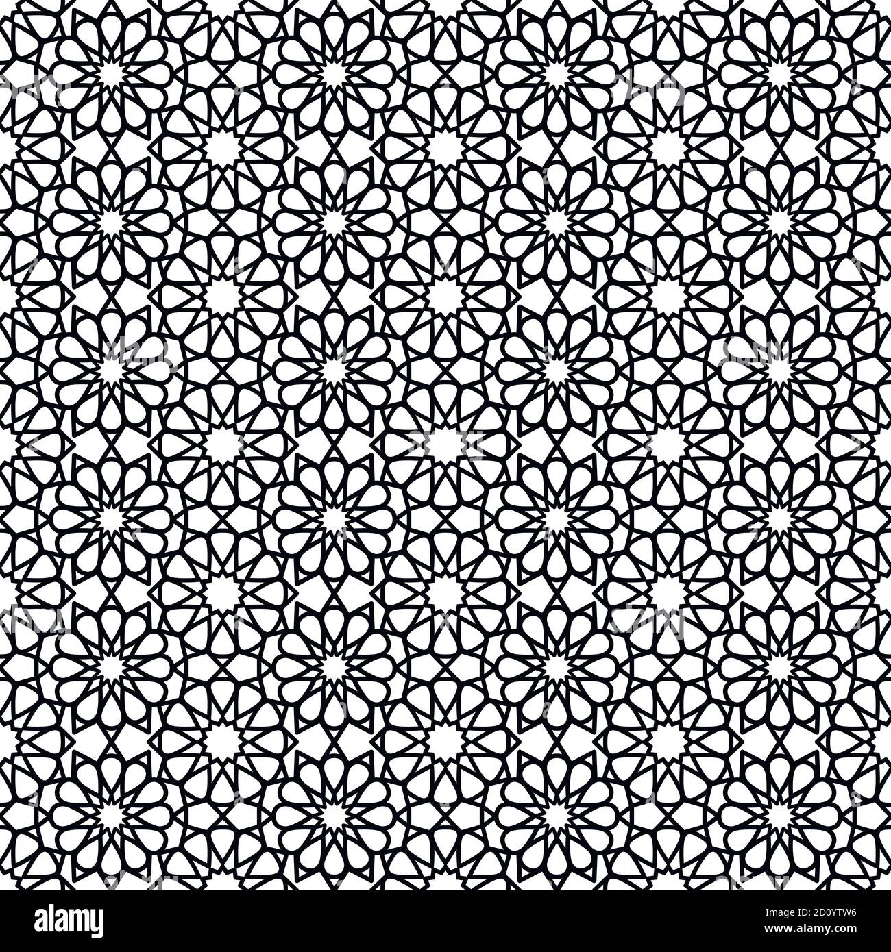 Arabic pattern. Seamless pattern in black and white color. Vector ...