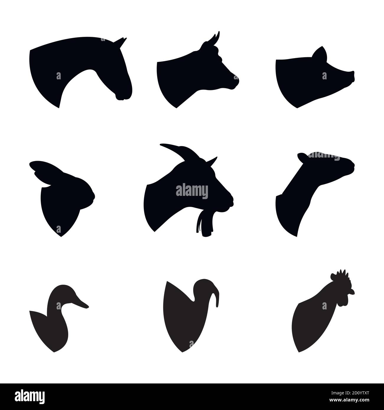 Farm animals vector icon in green tones. Suitable for packaging icons ...