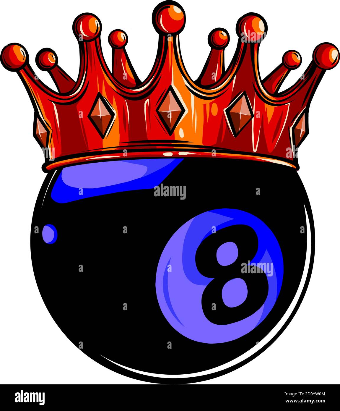 Gold crown on a billiard ball isolated on white vector Stock Vector ...