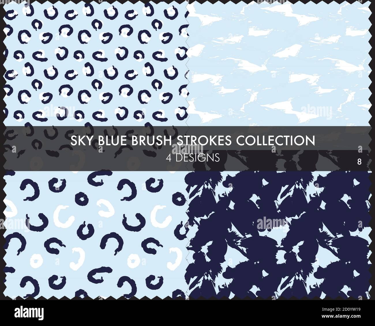Brush strokes pattern collection includes 4 designs for fashion prints, graphics, backgrounds ...
