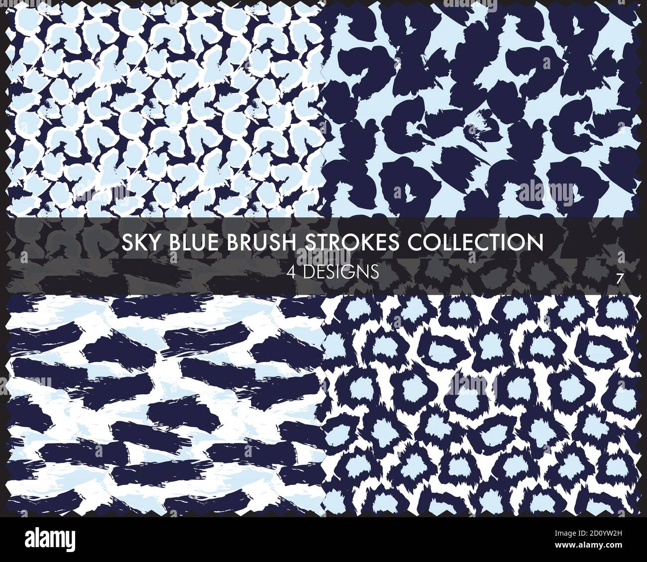 Brush strokes pattern collection includes 4 designs for fashion prints, graphics, backgrounds ...