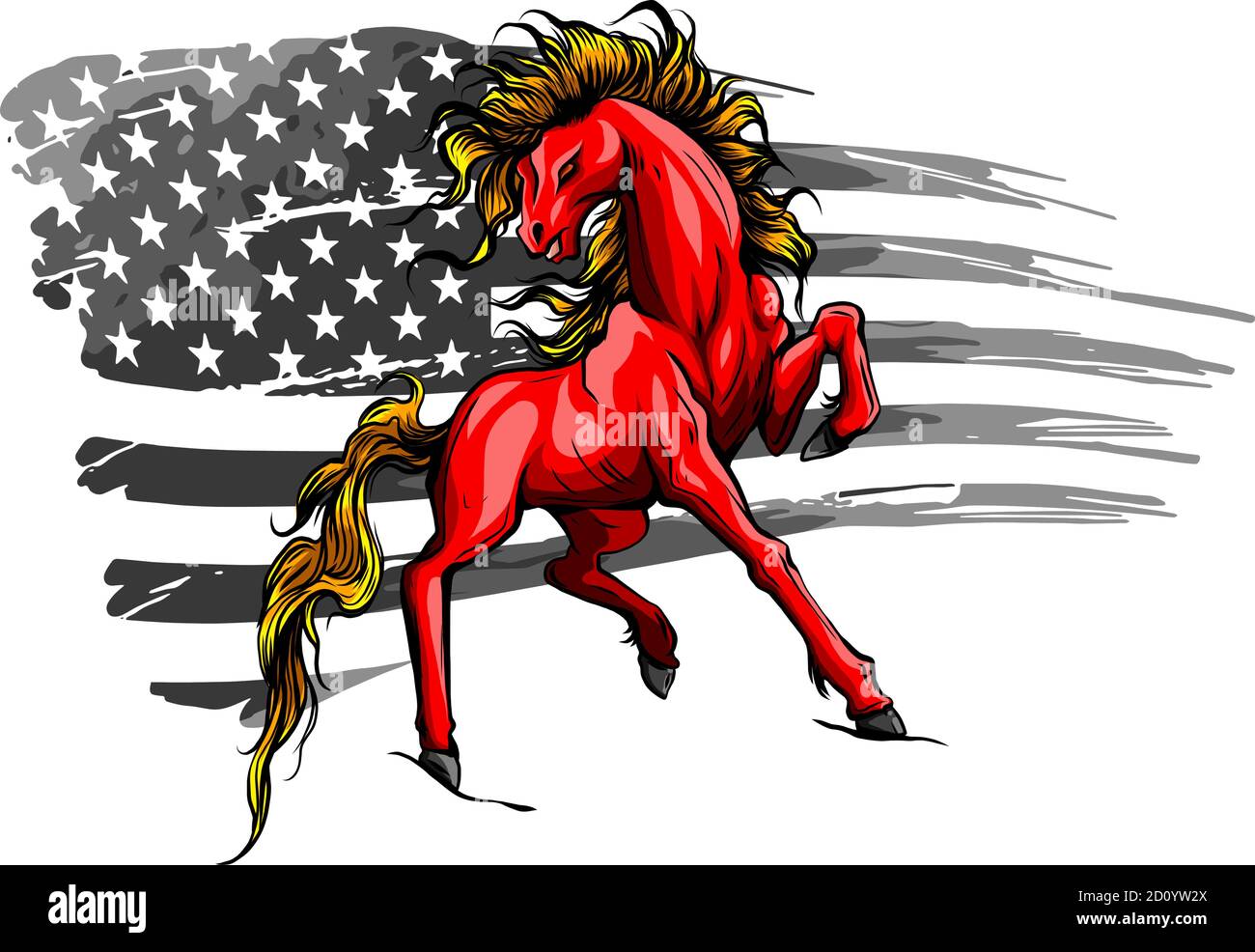 American Horse Flag Logo Vector illustration design Stock Vector Image ...