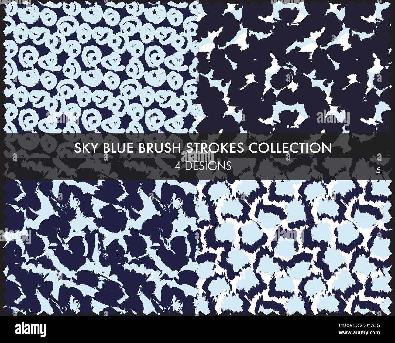 Brush strokes pattern collection includes 4 designs for fashion prints, graphics, backgrounds ...