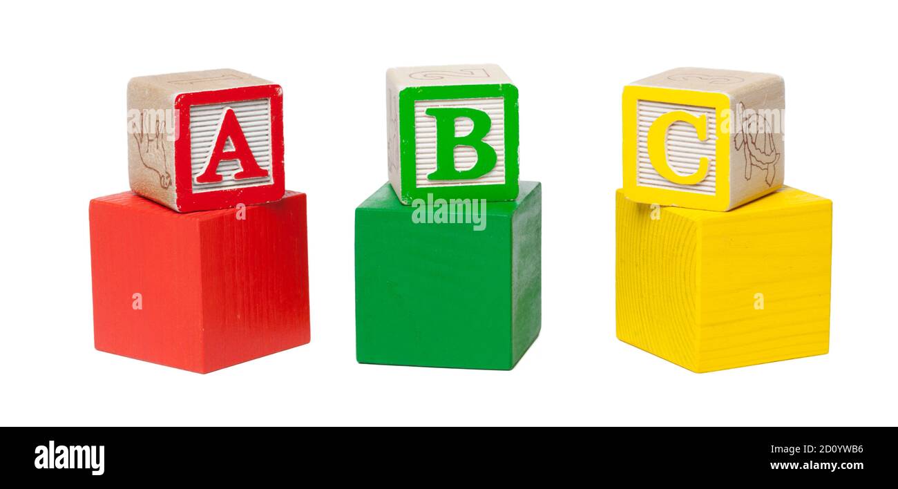 Wooden alphabet blocks isolated on white background. High quality photo ...