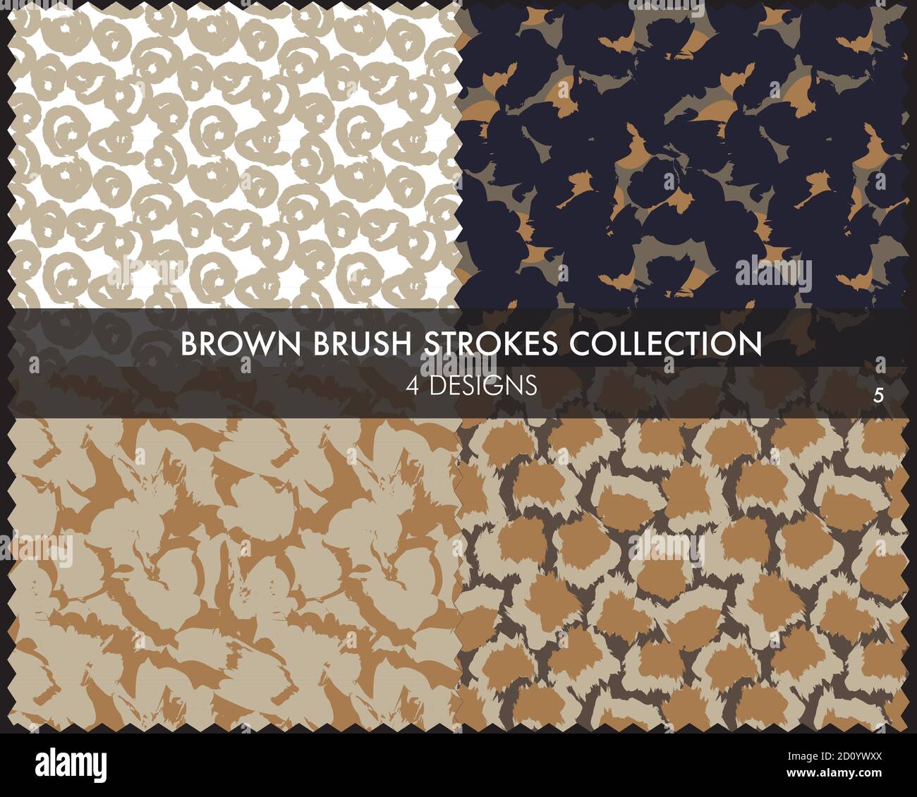 Brush strokes pattern collection includes 4 designs for fashion prints, graphics, backgrounds ...