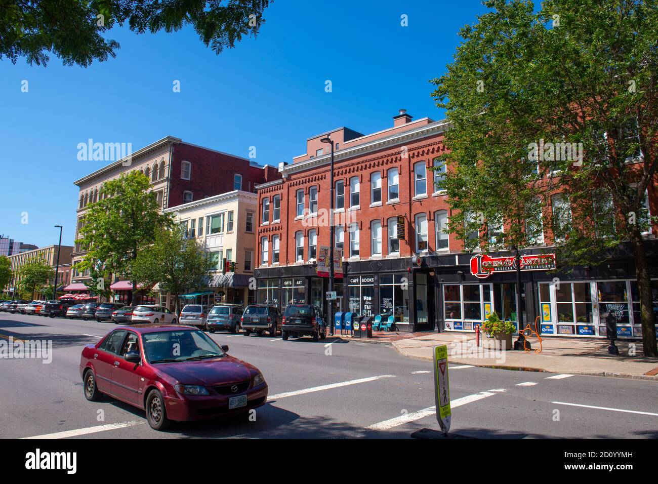 Historic commercial buildings on Elm Street near Merrimack Street in ...