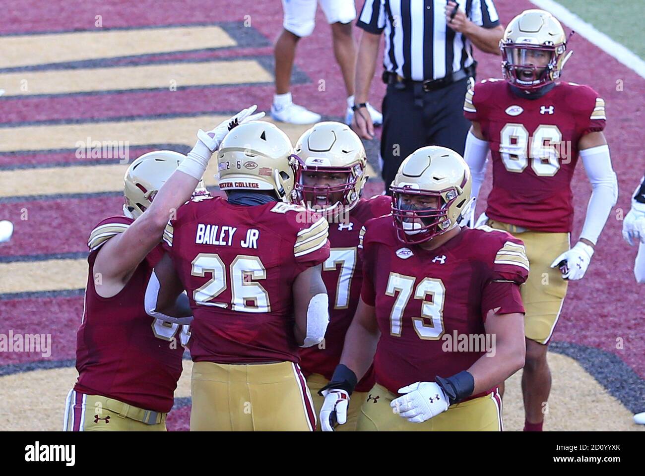 Alumni Stadium. 3rd Oct, 2020. MA, USA; Boston College Eagles players ...