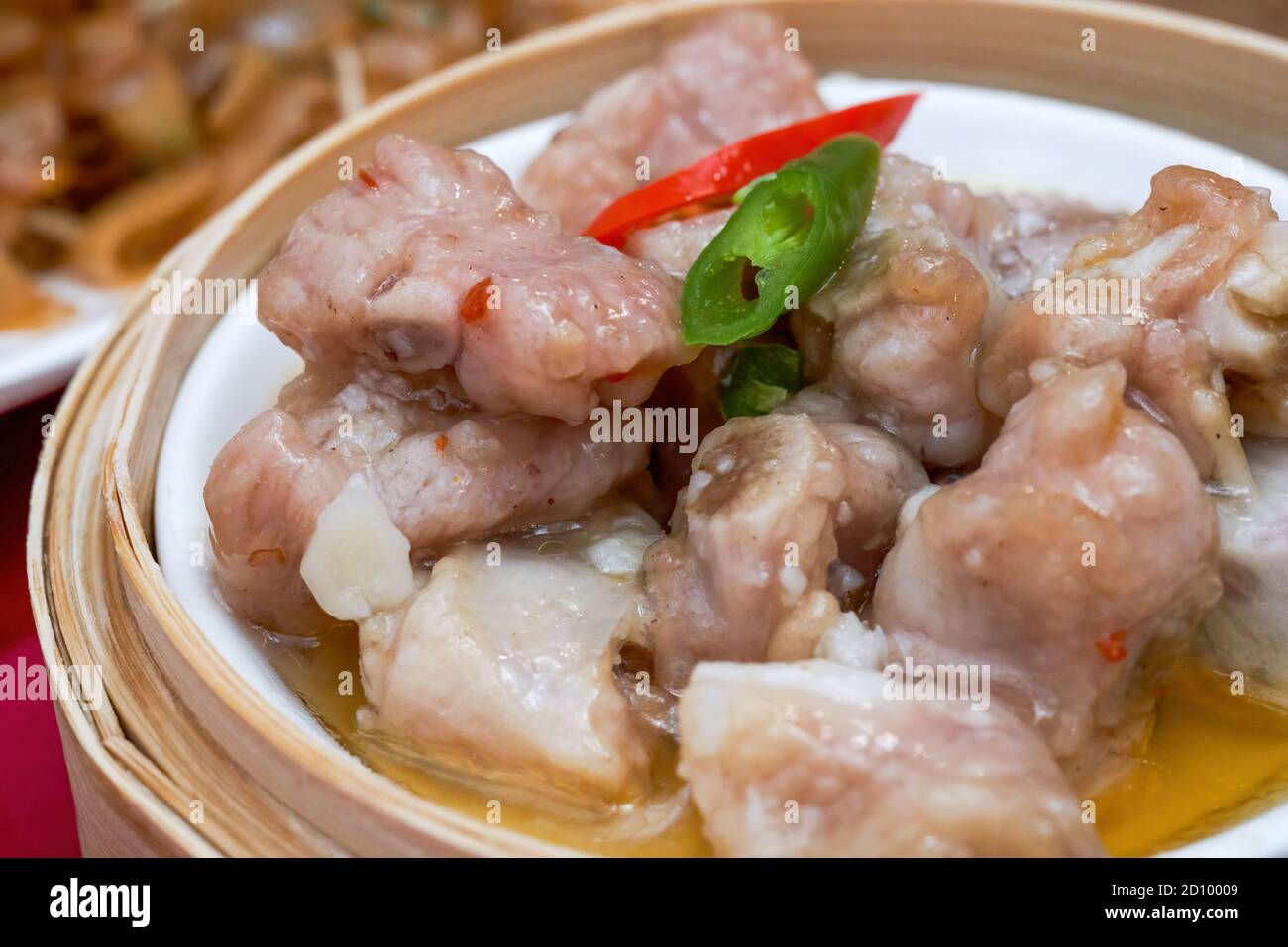 A Cantonese morning tea dim sum, Soy sauce steamed pork ribs Stock ...
