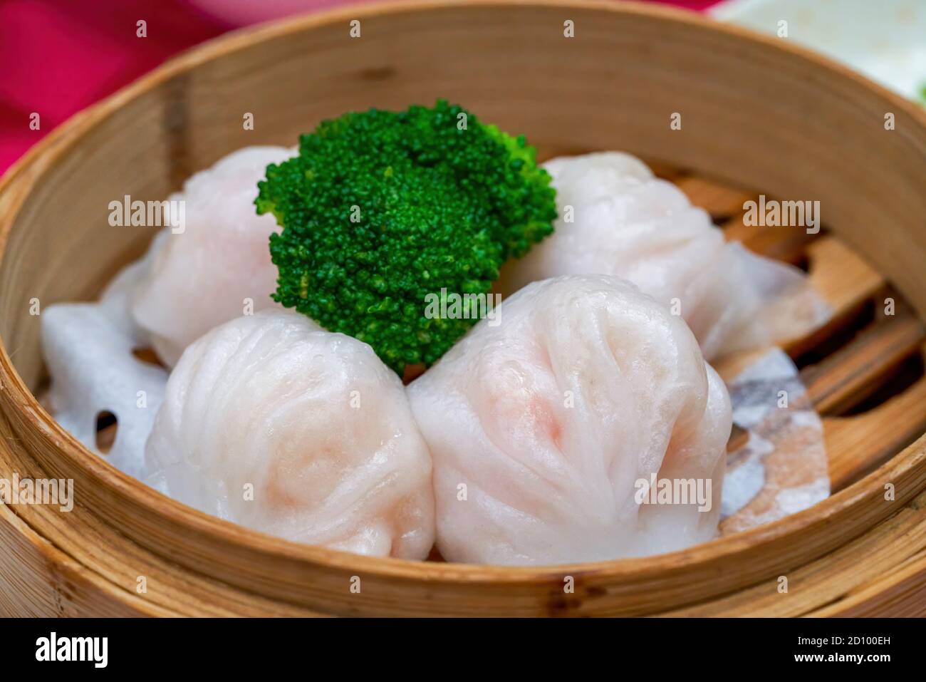 A Cantonese morning tea dim sum, Steamed shrimp dumplings Stock Photo ...