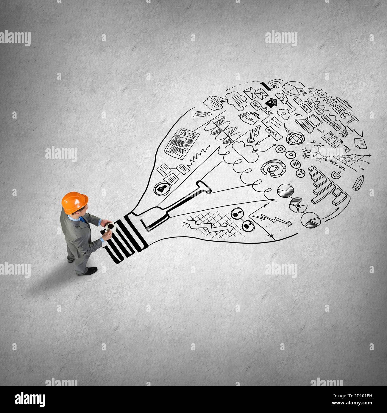 Man engineer thinking over his plan Stock Photo - Alamy