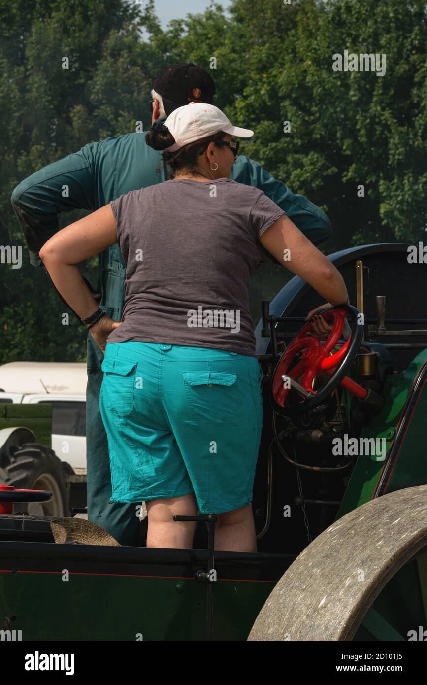 Woman controlling traction engine hi-res stock photography and images ...