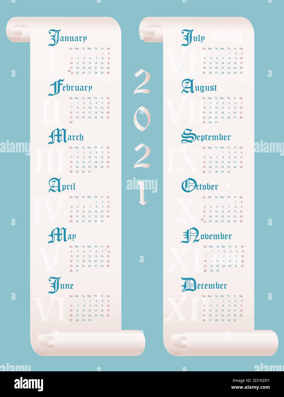 12 months calendar hi-res stock photography and images - Alamy