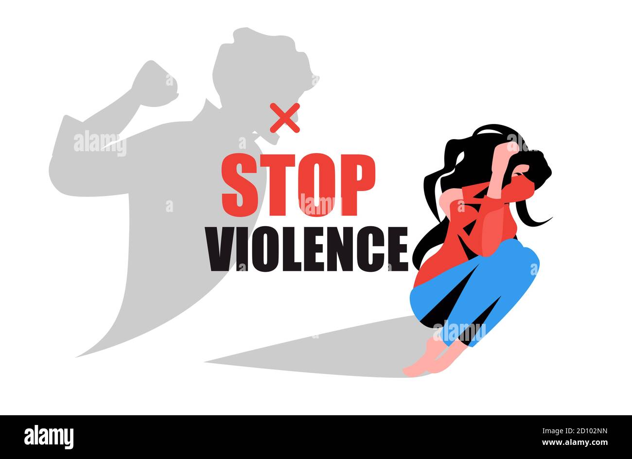 Female shadow scared Stock Vector Images - Alamy