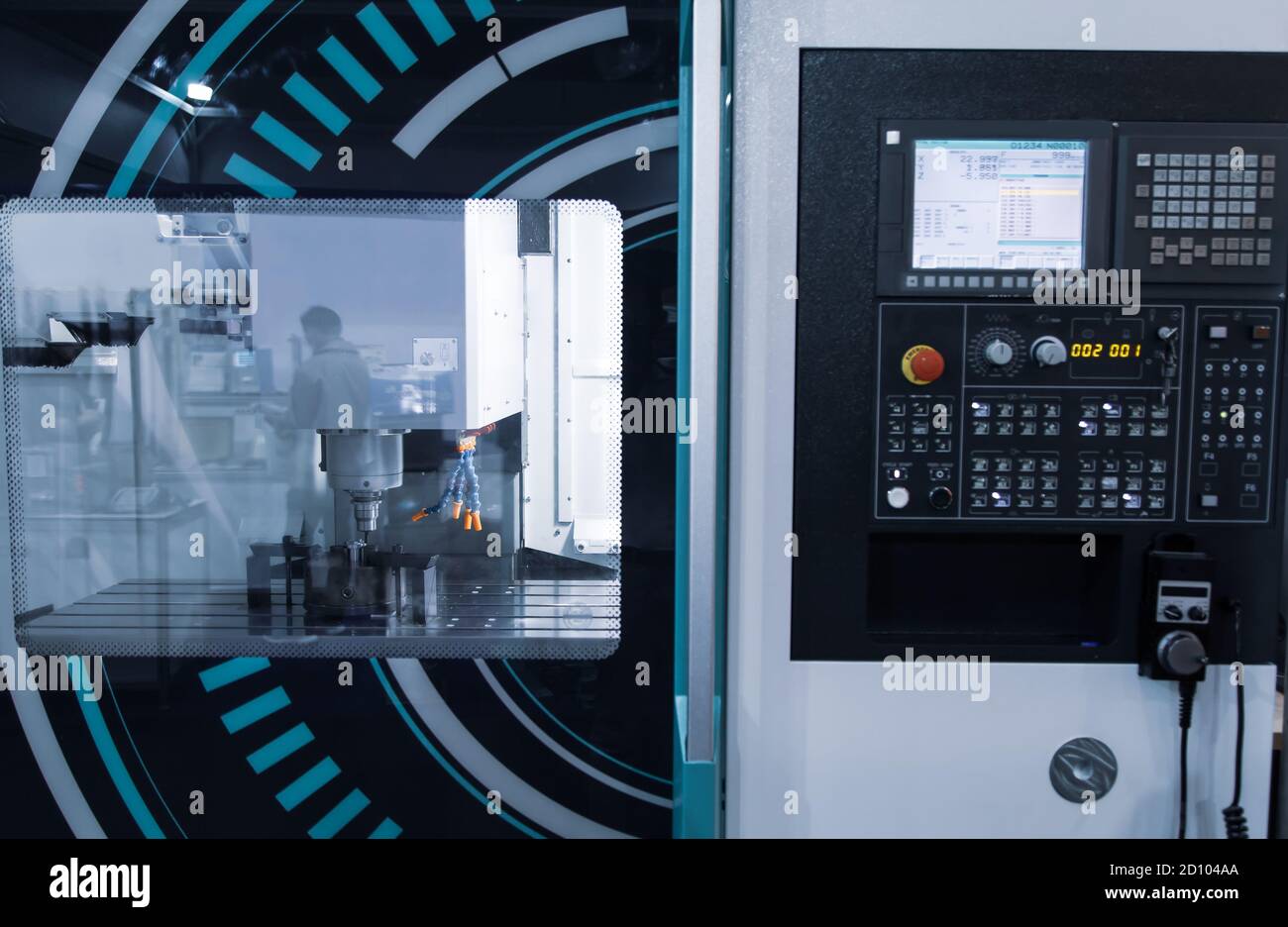 High precision CNC machining center. Industrial metalwork machinery ...