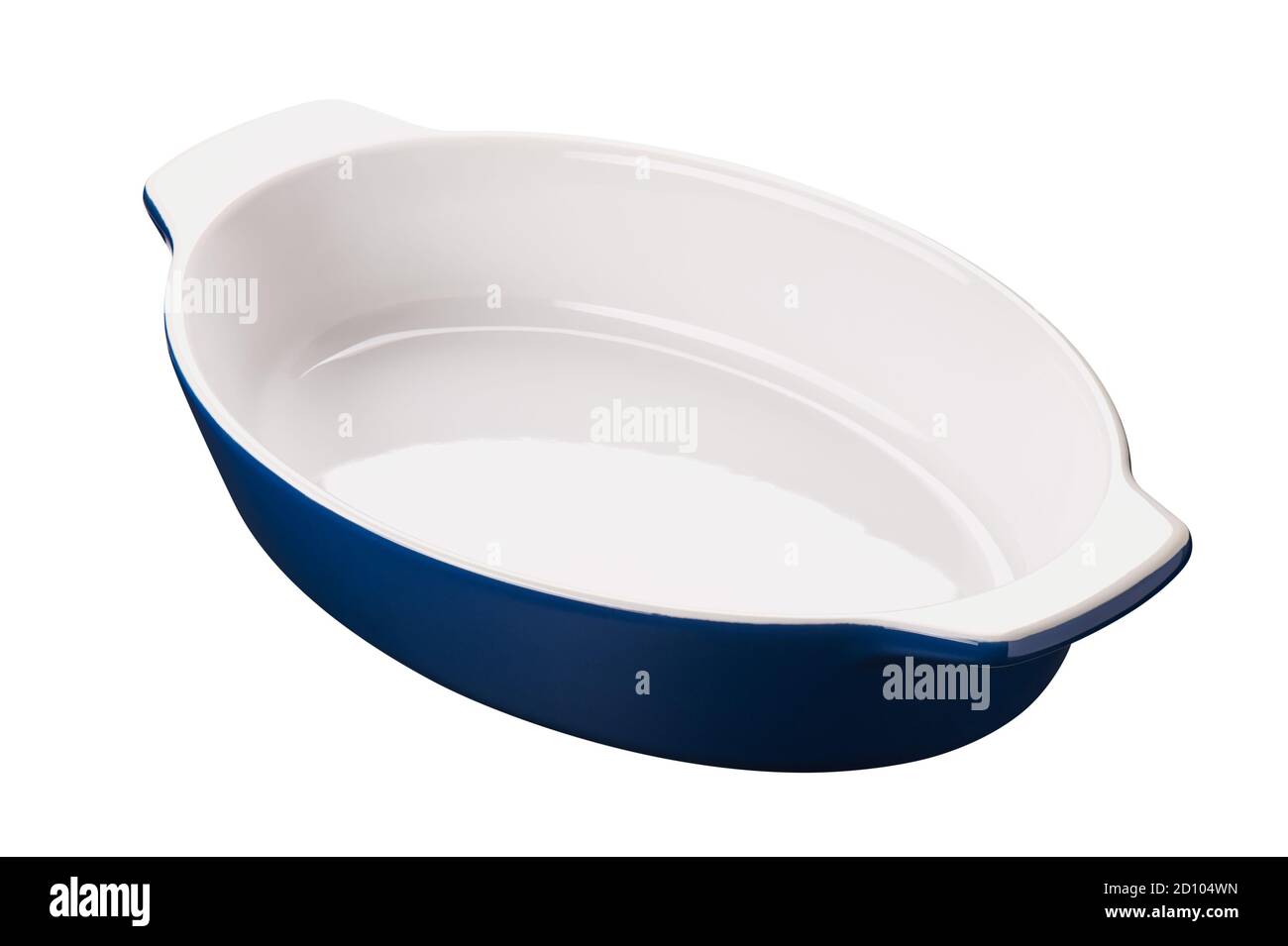 An empty oval baking dish for gratin, casserole, cut out Stock Photo ...