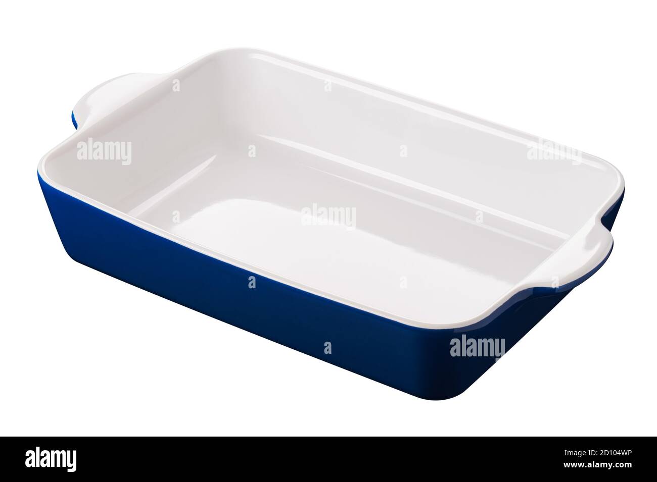 Empty rectangle baking dish for gratin, casserole, cut out Stock Photo ...