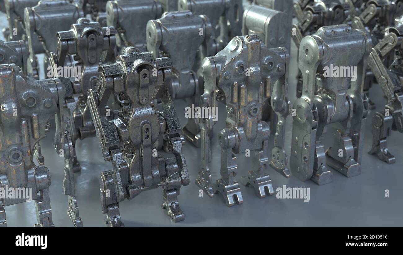 group of metal robots Stock Photo - Alamy