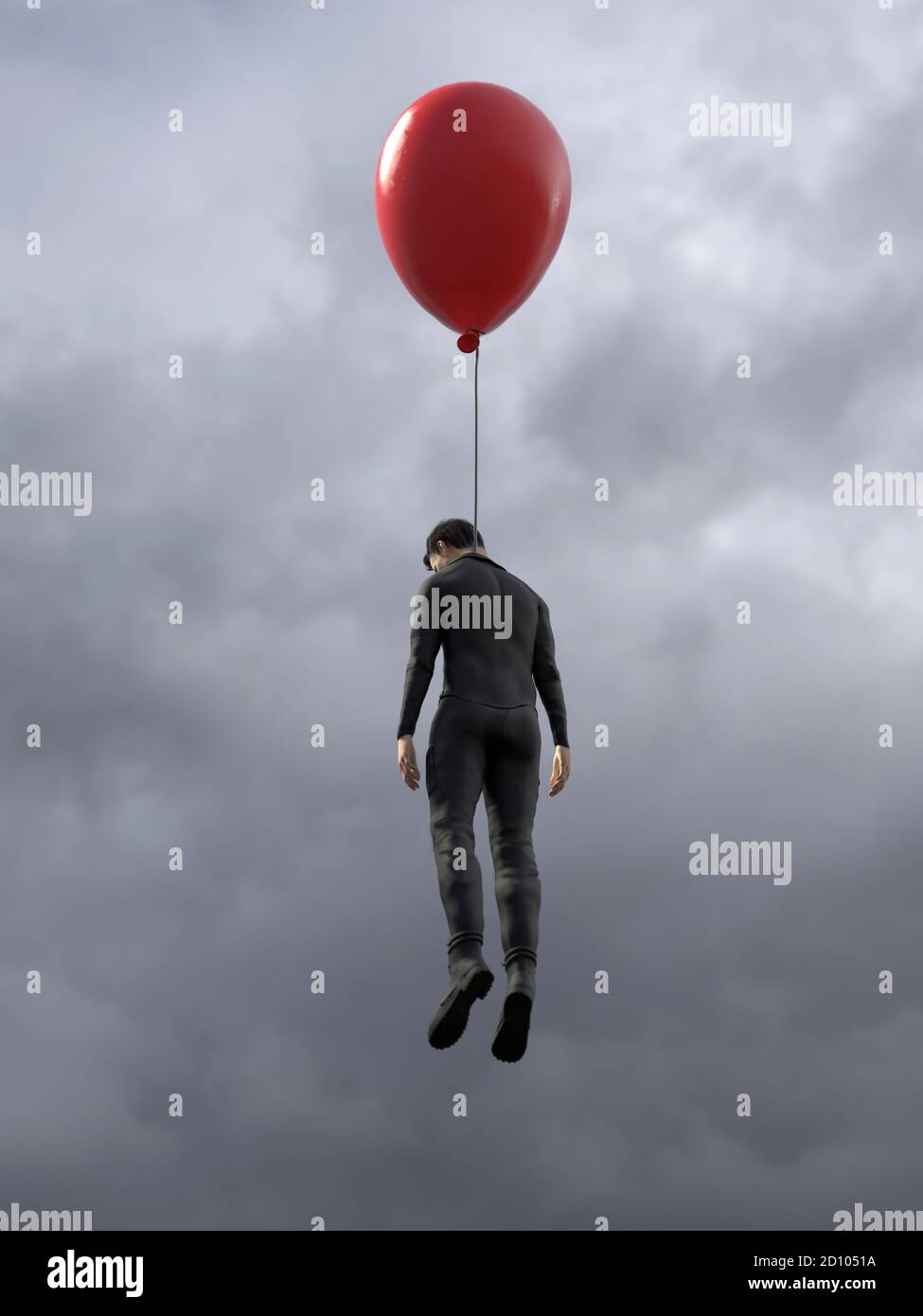 Tied end red balloon hi-res stock photography and images - Alamy