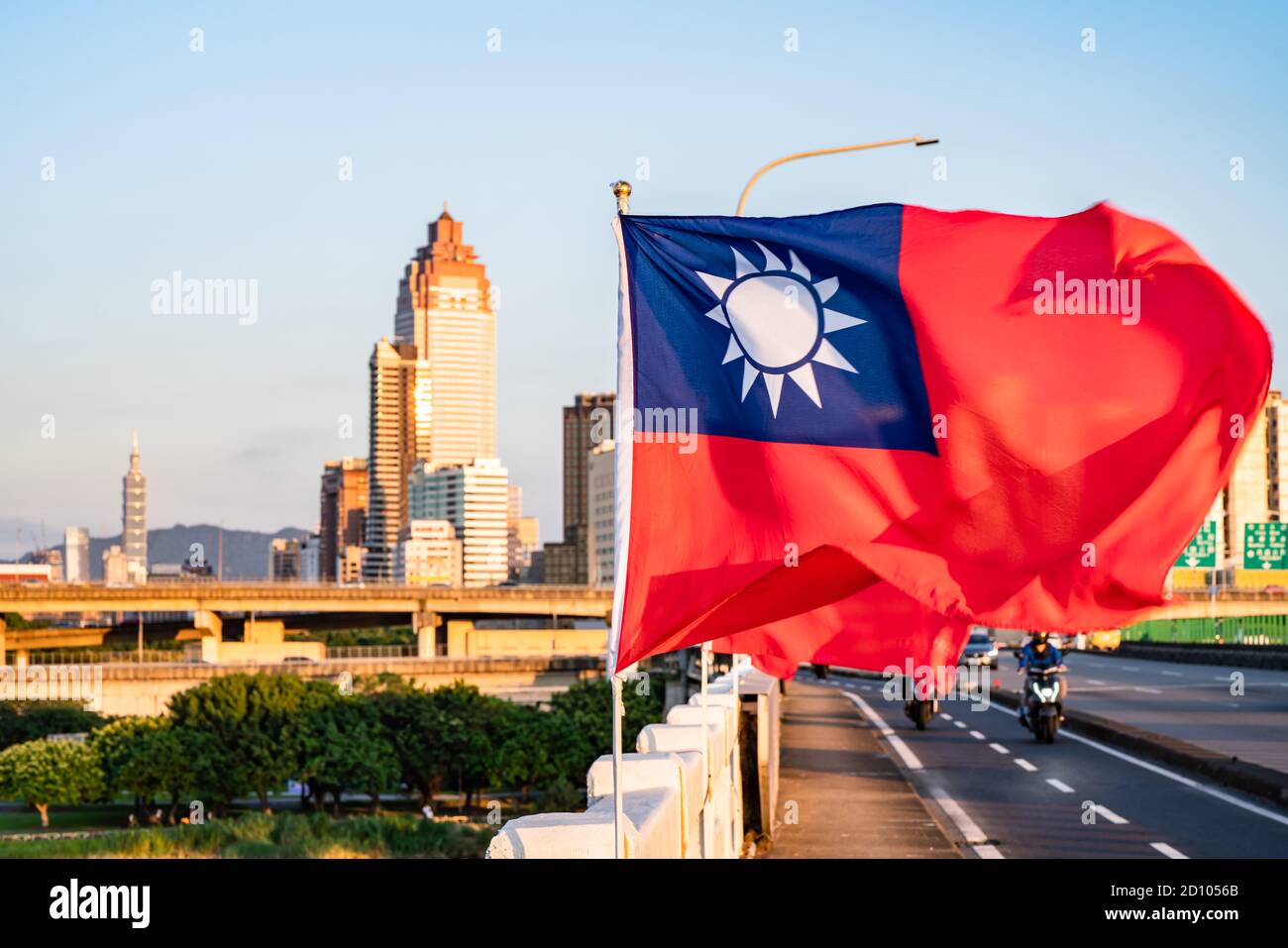 Taipei, Taiwan - Oct 4, 2020: Taiwan flag mockup fluttering in the wind ...