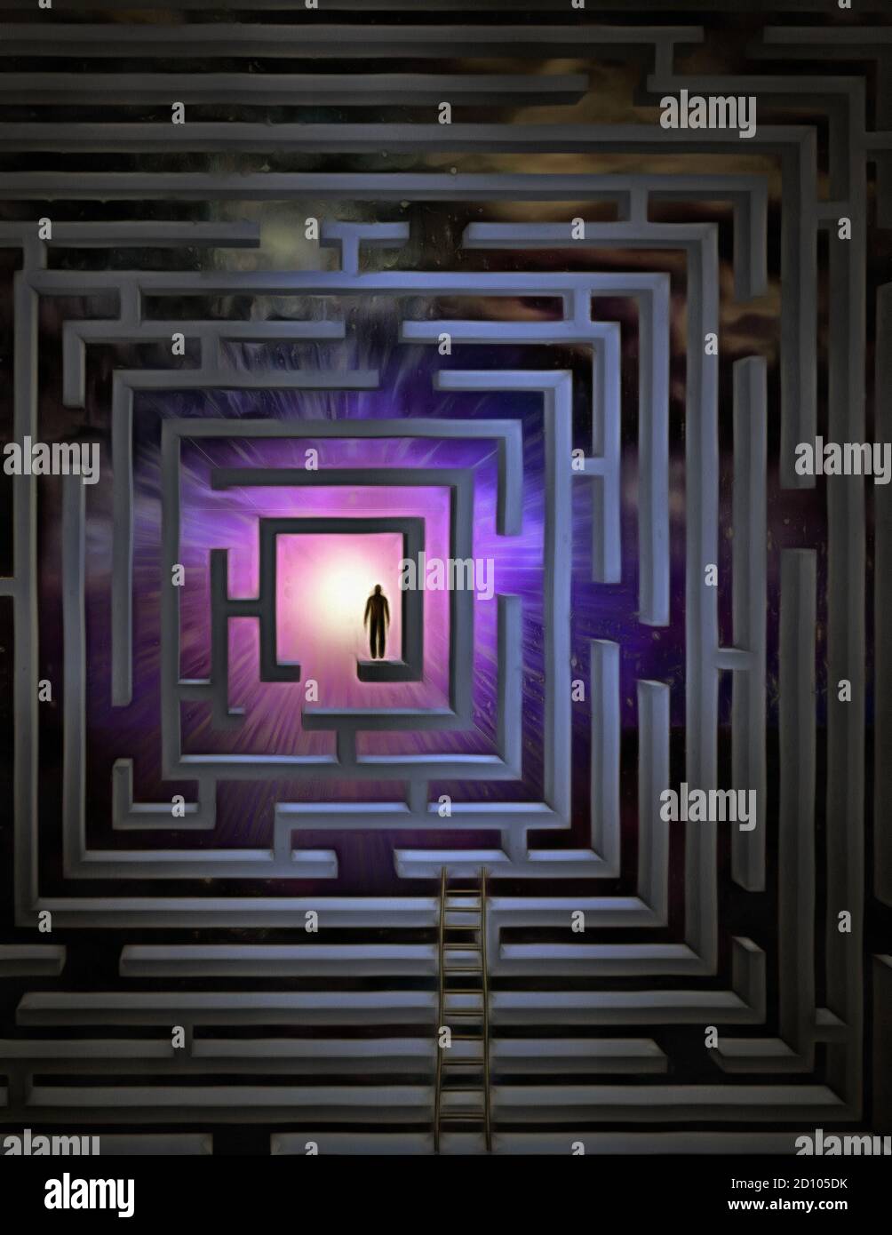 Man inside the maze Stock Photo - Alamy
