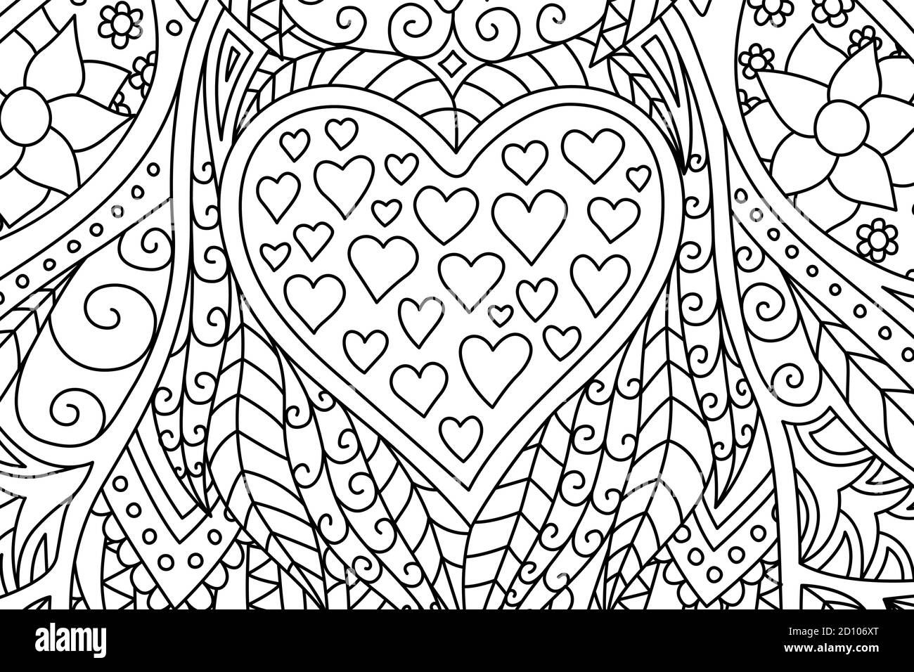 Abstract Heart Coloring Pages