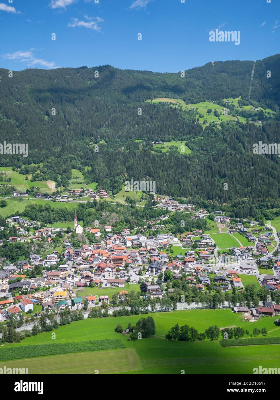 Aerial view over the village of Oetz, Tyrol, Austria Stock Photo - Alamy