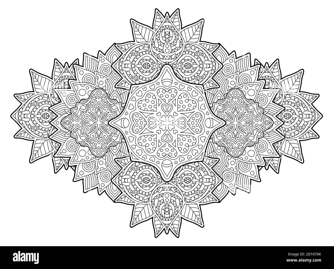 Beautiful coloring book page with abstract linear pattern on white ...