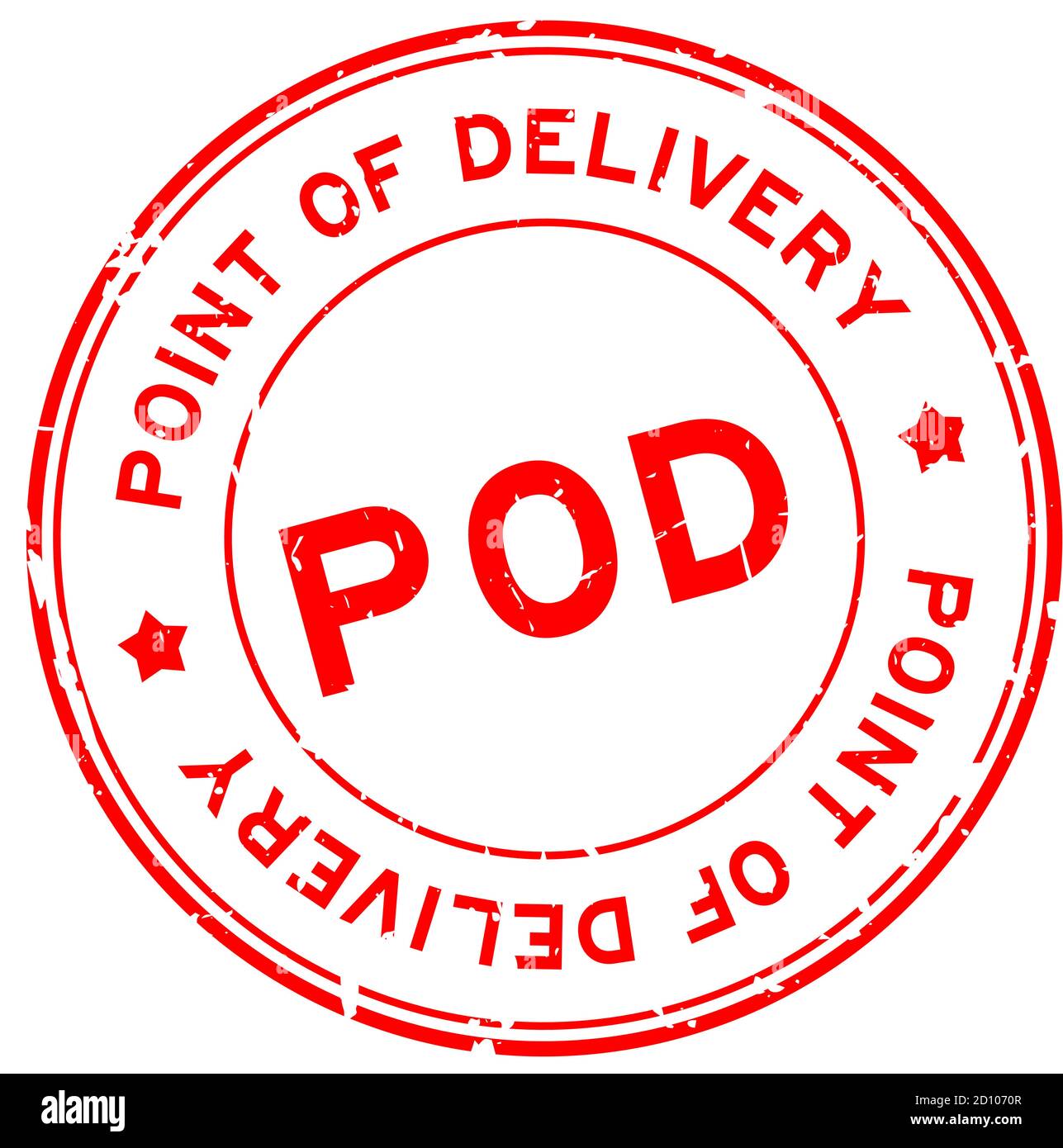 Grunge red POD Point of Delivery word round rubber seal stamp on white background Stock Vector ...