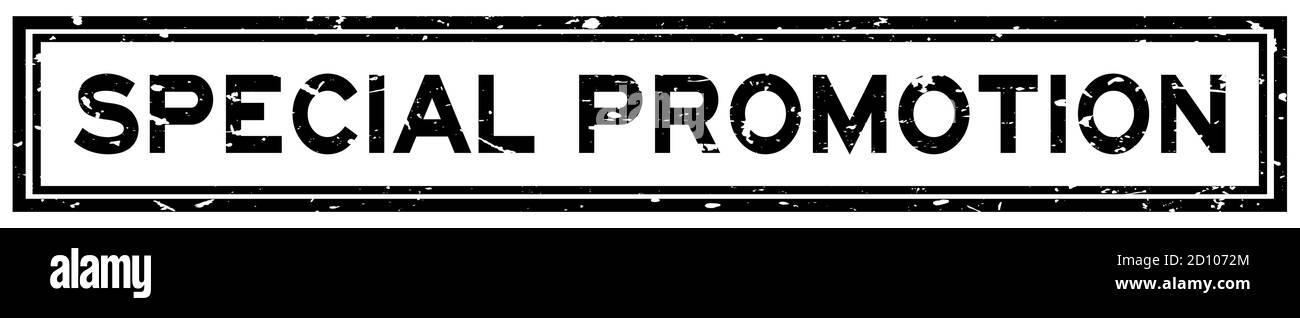 Grunge black special promotion word square rubber seal stamp on white ...