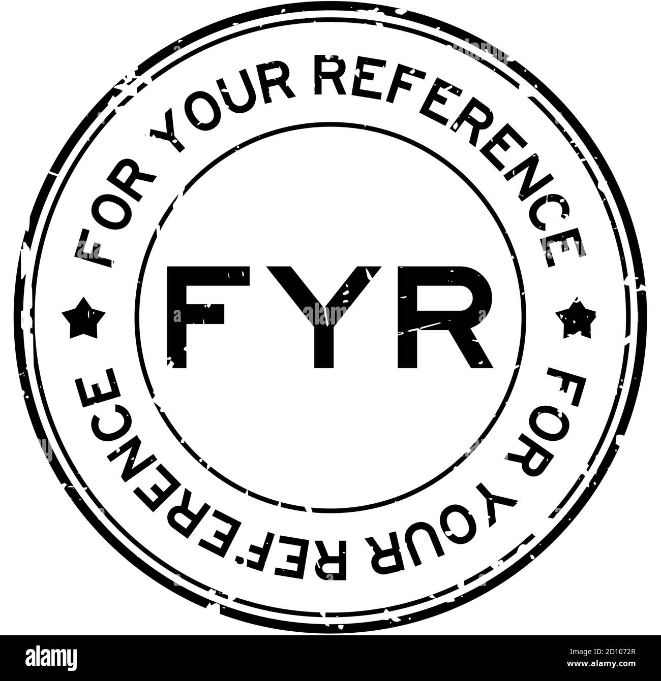 Grunge black FYR For Your Reference word round rubber seal stamp on ...