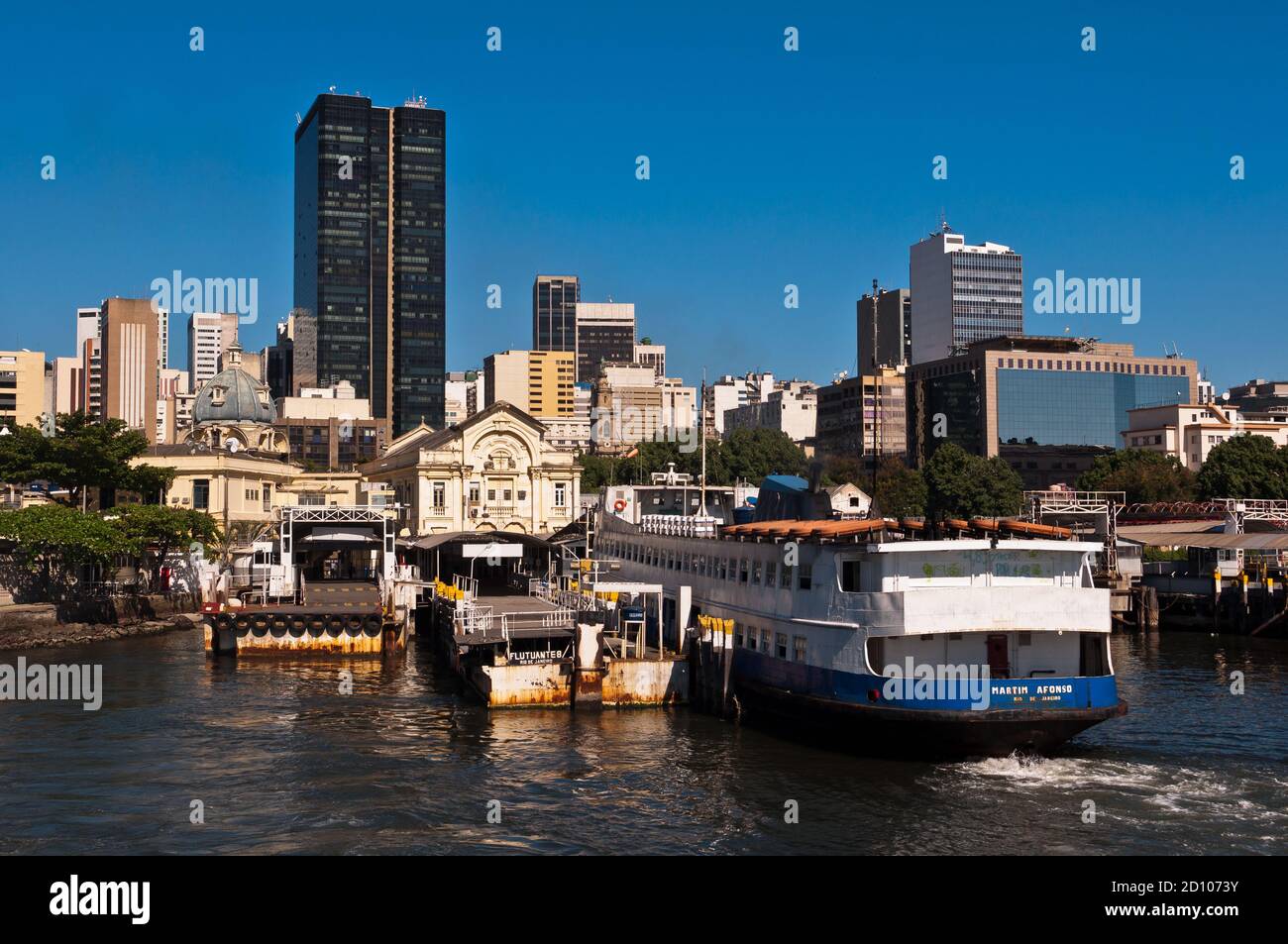 Rio de Janeiro Ferry Boat Station With City Skyline Stock Photo - Alamy
