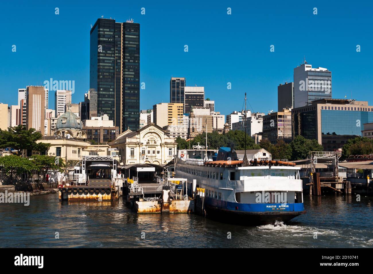 Rio de Janeiro Ferry Boat Station With City Skyline Stock Photo - Alamy