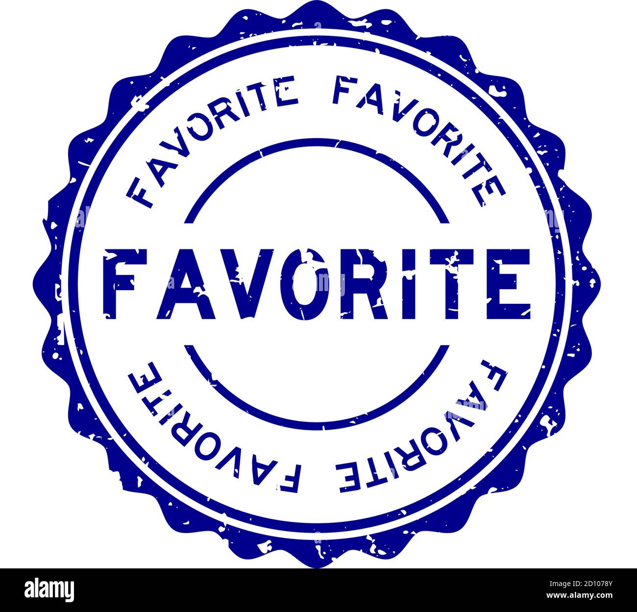 Grunge blue favorite word round rubber seal stamp on white background ...