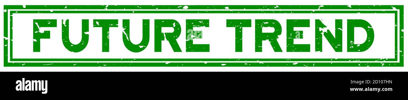 Grunge green future trend word square rubber seal stamp on white ...