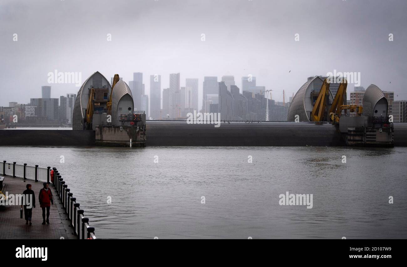 The Thames Barrier in east London is closed during its annual full test ...
