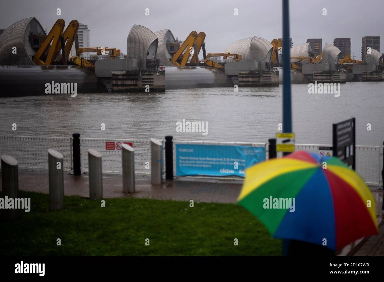The Thames Barrier in east London is closed during its annual full test ...