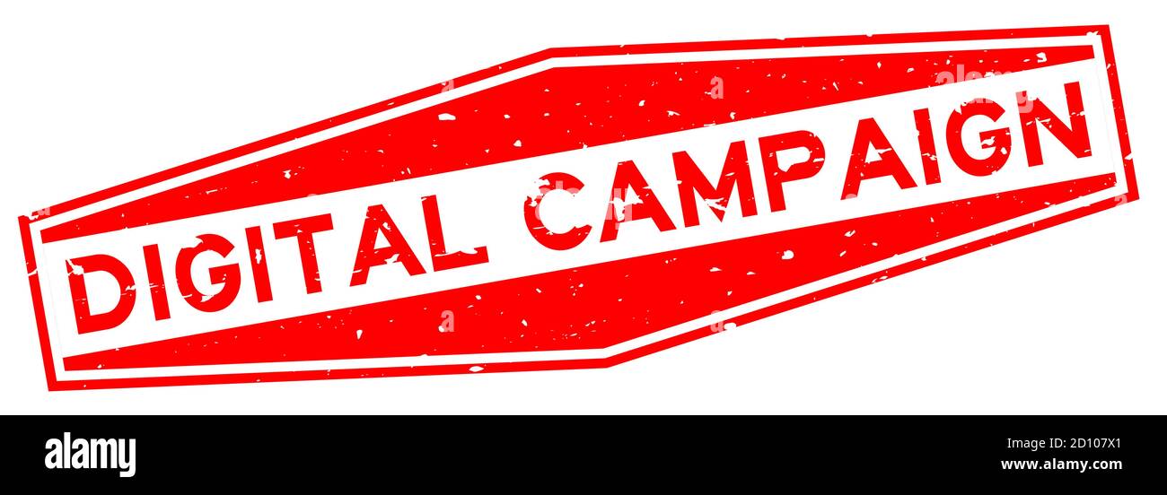 Grunge red digital campaign word hexagon rubber seal stamp on white background Stock Vector ...