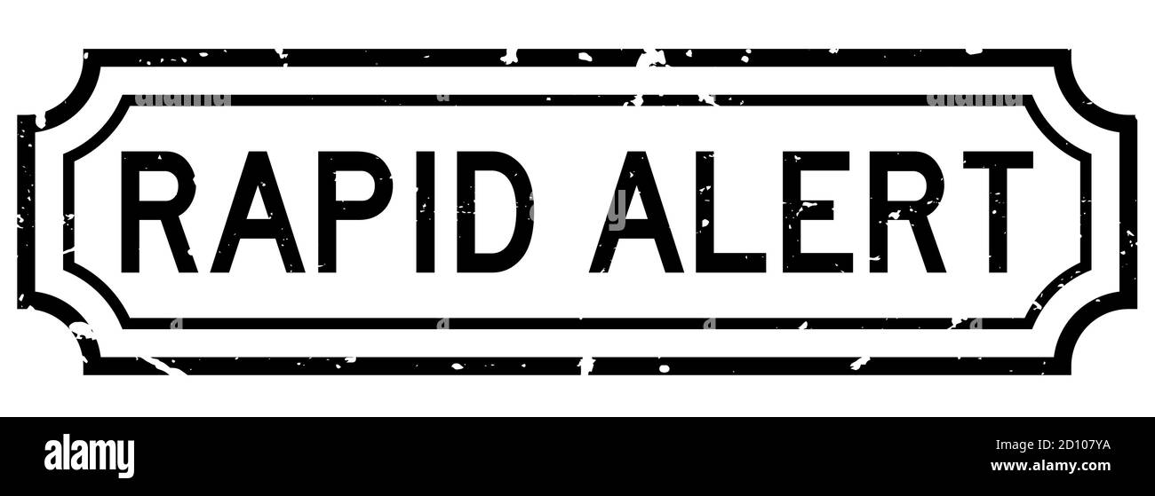 Grunge black rapid alert word rubber seal stamp on white background ...