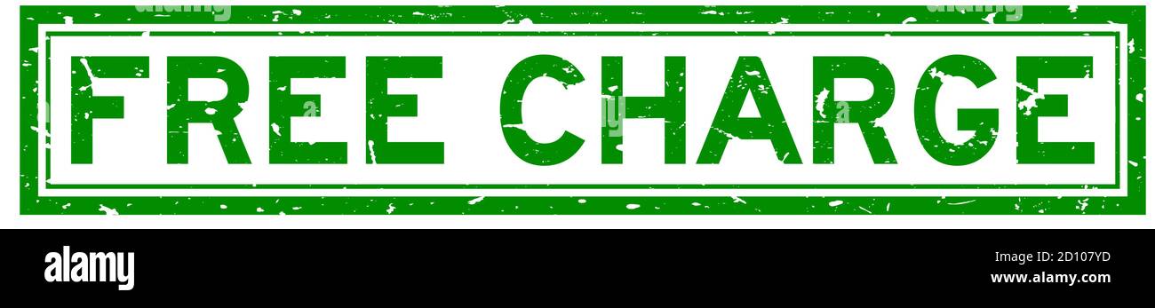 Grunge green free charge word square rubber seal stamp on white background Stock Vector Image ...