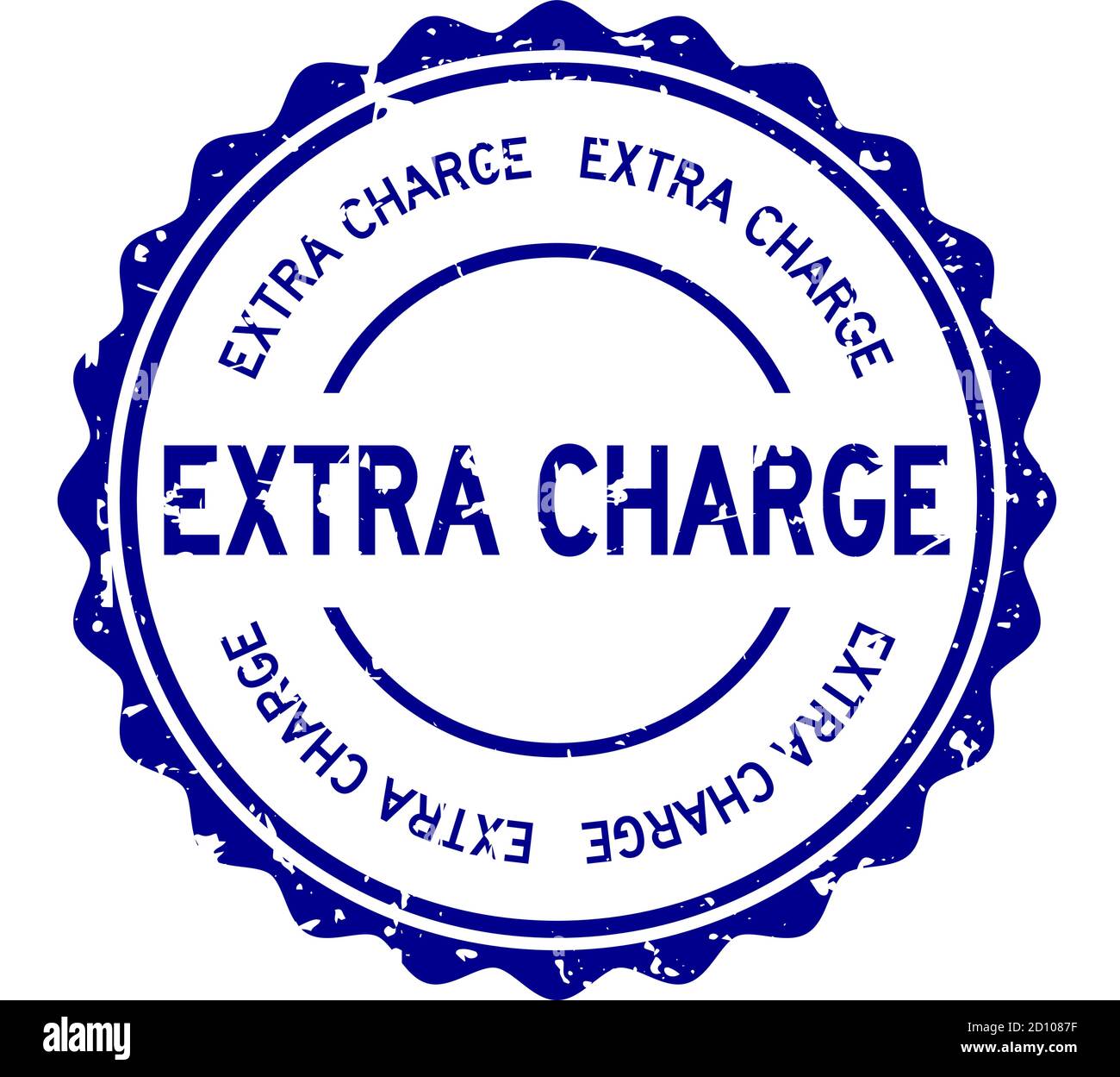 Grunge blue extra charge word round rubber seal stamp on white background Stock Vector Image ...