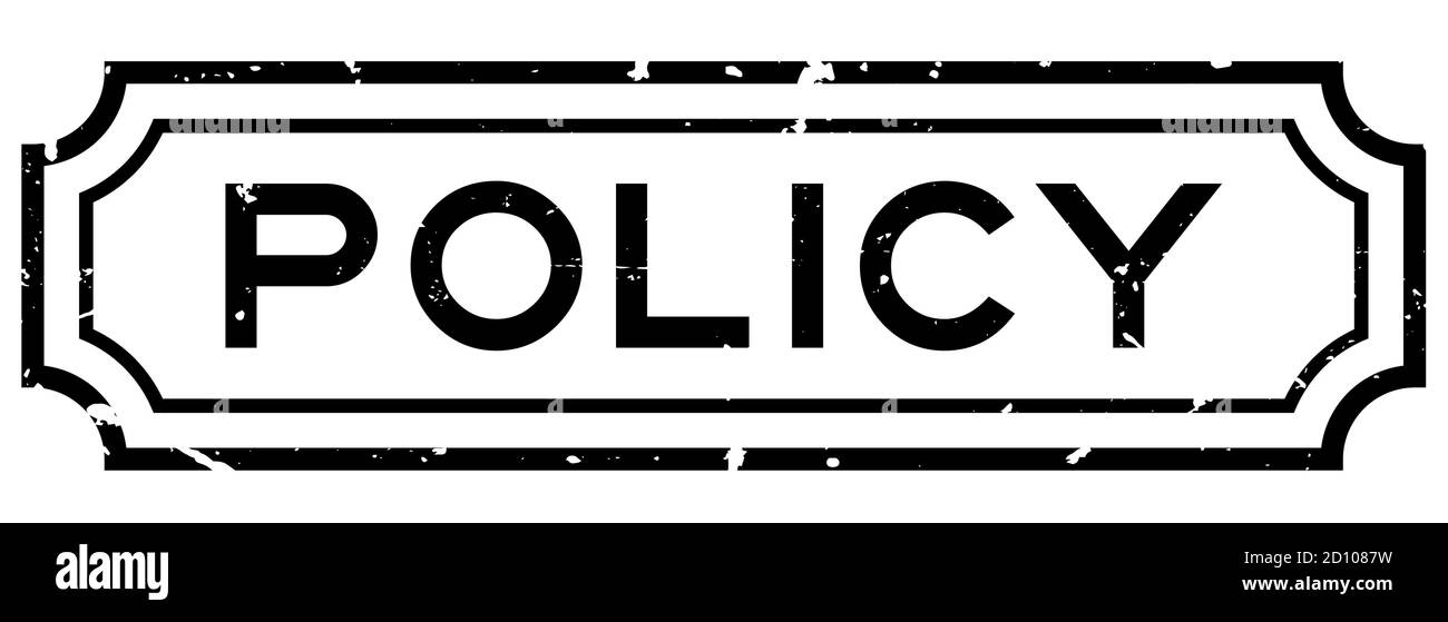 Grunge black policy word square rubber seal stamp on white background ...